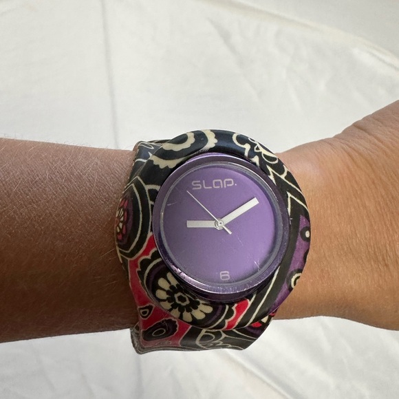 Slap | Accessories | Slap Watch Multicolor Slap On Band Pink Face ...